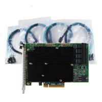 Quality LSI SAS Server Array Card 9300-16I 12GBS HBA BUS ADAPTER CARD IT Mode 4SFF-8643 SATA Cable for sale