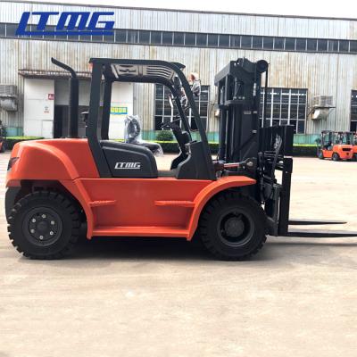 China Caminhão de empilhadeira diesel manual do mastro alto de 5 toneladas com cabine e condicionador de ar à venda