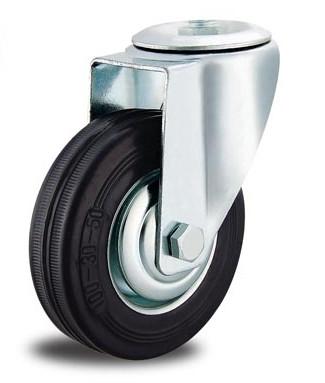 China 6 inch bolt hole rubber caster wheels industrial castors for furniture for sale