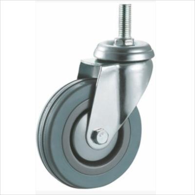 China stem casters rubber wheel swivel wheels furniture casters 3 in for sale