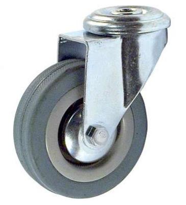 China Soft Rubber Wheel For Trolley Bolt Hole Casters Apparatus Castors for sale