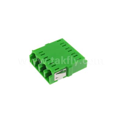China 4 Port High Density LC/APC Quad Type inner Shutter Adapter Single Mode OS2, Green Without Flange for Network for sale