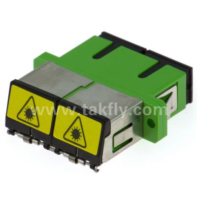 China SC Zirconia Sleeve Fiber Optic Adapter with Duplex Option and Flangeless Configuration for sale