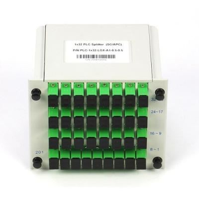 중국 네트워크에서 1X32 LGX 카세트 광섬유 PLC 분배기 SC APC SM G657A1 판매용