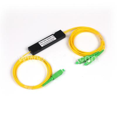 중국 1 x 2 ABS PLC Splitter with SC APC SM G657A1 in 2.0mm Fiber Cable 판매용