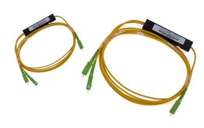 China SC/APC SM 2.0mm Fiber Optic PLC Splitter 1X2 G652D ABS Type In FTTx for sale