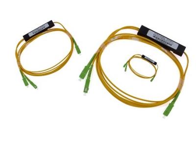 China SC/APC SM 2.0mm Fiber Optic PLC Splitter 1X2 G652D ABS Type In FTTx for sale