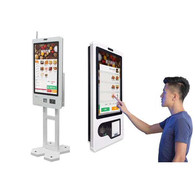Close-up view of self-service kiosk touchscreen interface