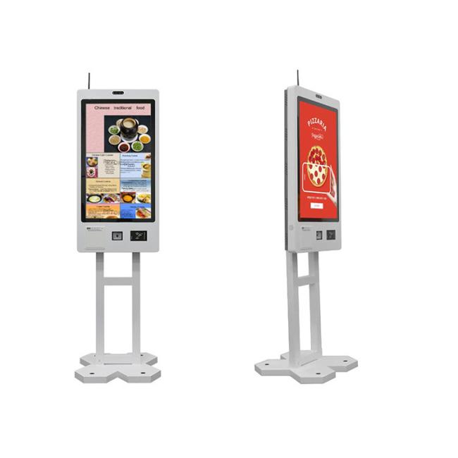 Restaurant self ordering kiosk in use