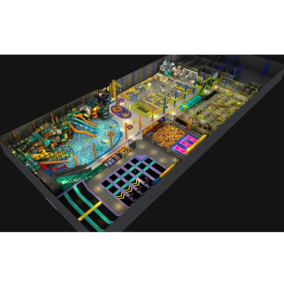 China Customized Size Indoor Playground Equipment Sports Games Slide Trampoline Rock Climbing and Jumping Bed for Amusement Park for sale