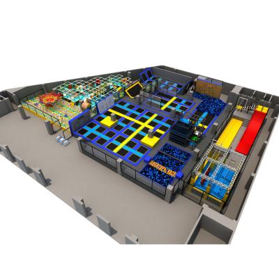 China Galvanized Tube PP Spring The Perfect Combination for an Indoor Commercial Playground Trampoline Park at a Resort Hotel for sale