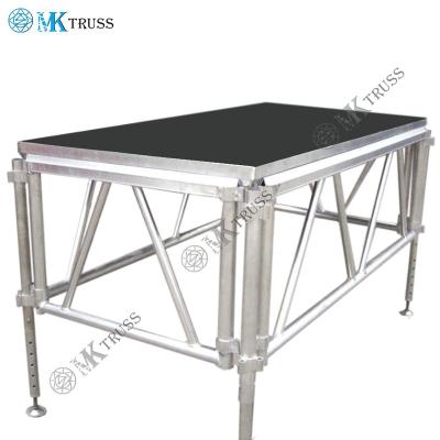 中国 組立 4'x8' 黒色とカスタマイズされたデザインの調整可能なイベントステージプラットフォーム 販売のため