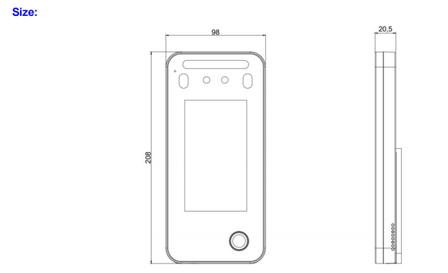 8-inch face recognition terminal with IPS LCD display
