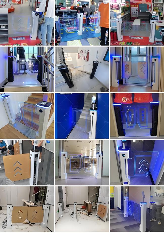 ZT-923C Supermarket Swing Barrier Turnstile in operation