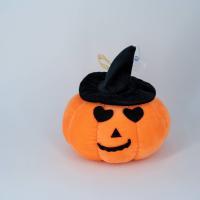 Quality 30cm Cute Halloween Soft Pumpkin Plush Toy With Black Hats Festival Decorations for sale