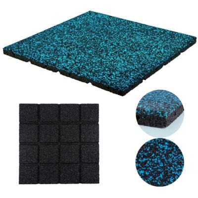 China Eco Friendly Gym Floor Tiles Anti Slip Rubber Flooring Mats Shock Absorbing for sale