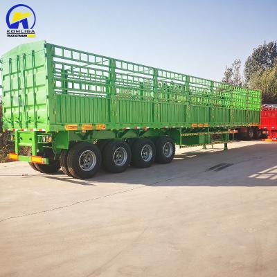 China Goedkoper 4 assen zwaar draadloos hek vrachtwagen Semi-truck aanhangwagen met mechanische ophanging Te koop