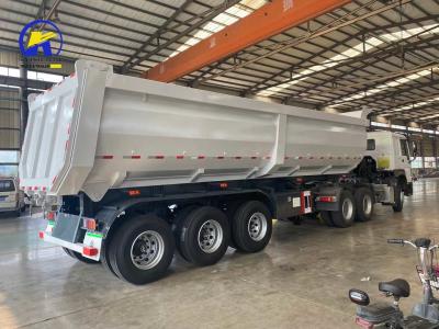 China 3-6 eixos de carga pesada lado de alumínio traseiro 30/50/60 toneladas hidráulico semi-caminhão Dump Trailer à venda
