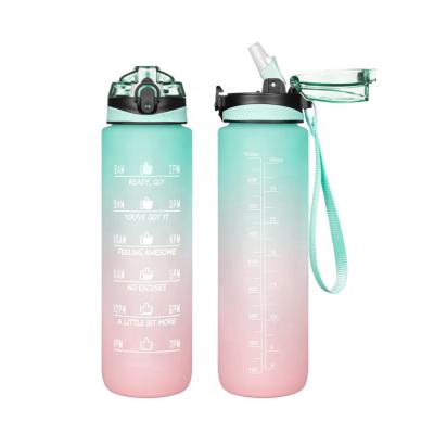 China Botella de agua helada de 32 onzas con el tiempo Mark Bounce Cover Leakproof Cup en venta