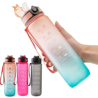 China Logo Gallon Motivational Water Bottle de encargo con la paja PCTG en venta