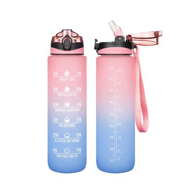 China La botella de agua de motivación portátil 1L de 32 onzas heló a Flip Top reutilizable en venta