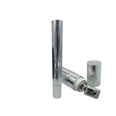 China Cosmetic Aluminum Packaging Tube Metal Massage Square Applicator Vibration Zinc Alloy Applicator for Eye or Face Cream for sale