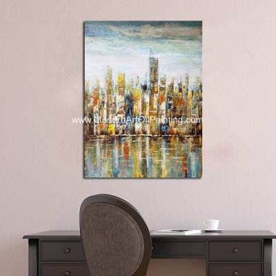 Chine Peintures à l'huile contemporaines, toile moderne professionnelle Paintingon de mur de paysage urbain à vendre