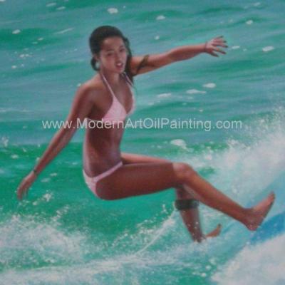 Chine Les portraits faits sur commande réalistes de peinture à l'huile surfent Madame Sports Oil Paintings d'image à vendre