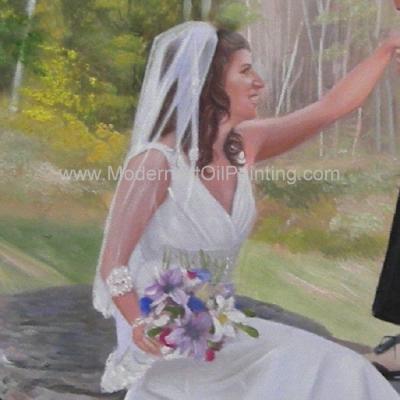 Chine Peinture à l'huile faite sur commande de portrait de mariage de portraits de peinture à l'huile de paysage sur la toile à vendre