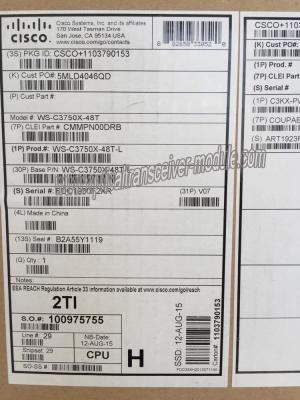 China Interruptor de red de datos del interruptor WS-C3750X-48T-L del cable de Ethernet de Cisco para la pequeña empresa en venta