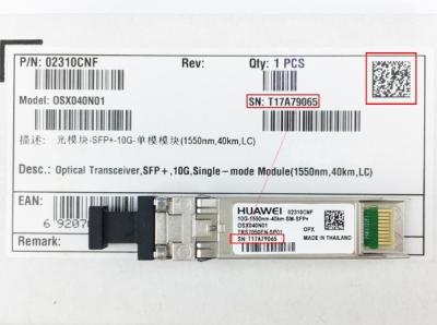 China OSX040N01 Transceptor óptico Huawei OSX040N01 02310CNF SFP+ 10G Módulo multimodo ((1550nm 40km LC LRM) à venda
