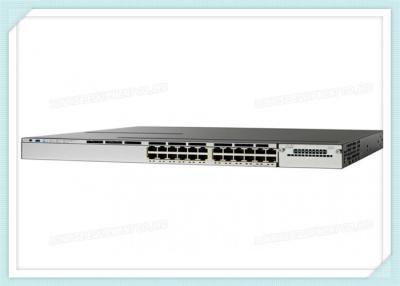 China Interruptor WS-C3850-24P-E 24 de Cisco * 10/100/1000 Ethernet POE+ vira la capa apilable manejada 3 del interruptor hacia el lado de babor del servicio del IP en venta