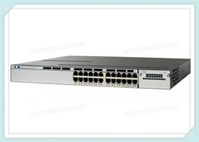 China Interruptor WS-C3850-24P-E 24 de Cisco * 10/100/1000 Ethernet POE+ vira la capa apilable manejada 3 del interruptor hacia el lado de babor del servicio del IP en venta