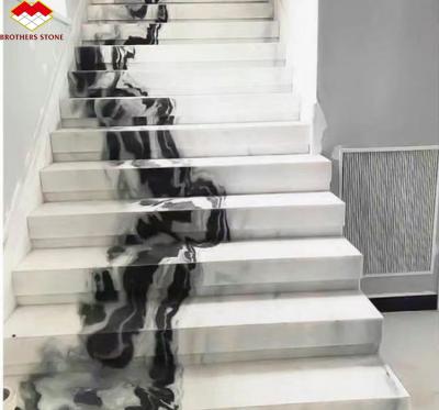 Chine Escalier en marbre blanc Panda pour un design intérieur moderne dans un hôtel professionnel à vendre