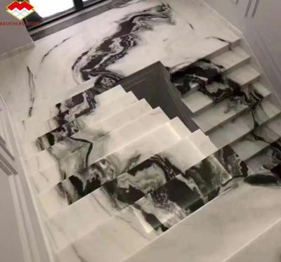Chine Escalier en marbre blanc Panda pour un design intérieur moderne dans un hôtel professionnel à vendre