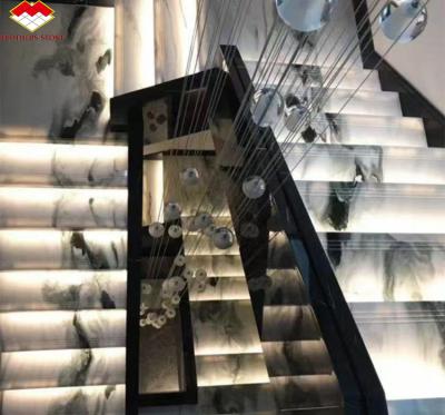 Chine Escalier en marbre blanc Panda pour un design intérieur moderne dans un hôtel professionnel à vendre