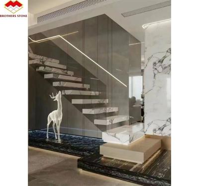 Chine Escaliers en pierre sintrée taillés sur mesure pour un design moderne de luxe en différentes couleurs à vendre