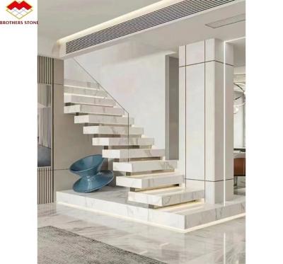Chine Escaliers en pierre sintrée taillés sur mesure pour un design moderne de luxe en différentes couleurs à vendre