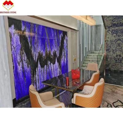 Chine Design moderne Luxe élégant Brésil Rêve Saphir Blue Stone rétroéclairé Labradorite Granit bleu à vendre