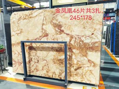 Cina Lastra di finitura di superficie della porcellana dell'oro di calacatta, lastra di marmo del piano d'appoggio in vendita