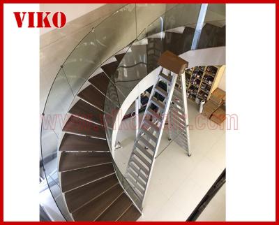 China Curved Staircase Curved Spiral Glass Railing 12mm Thickness Tempered Glass Railing Australia Building Code Interior desi for sale