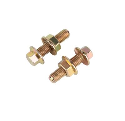 China Full Thread Metric DIN6921 Hex Flange Bolt Grade 10.9 Color Galvanized Steel with Zinc and Plain Finish for sale
