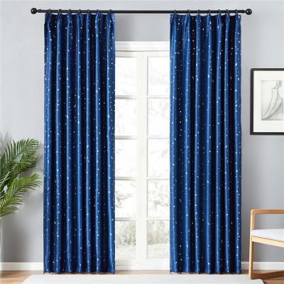 Cina Full Sky Curtain Fabric Hot Silver Gold Stars Bedroom Children's Curtains High Blackout Curtains in vendita