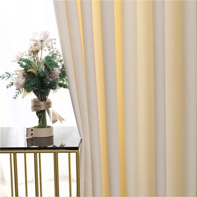 Cina Wholesale Cheap Modern European Blackout Window Hotel Supplies Dimout Solid Color Curtain Fabric in vendita