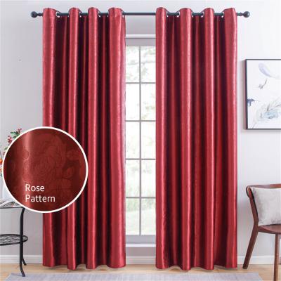 Cina Amazon Best Seller European High Quality Fabric Rose Print Charm Design Blackout Curtain For Decoration in vendita