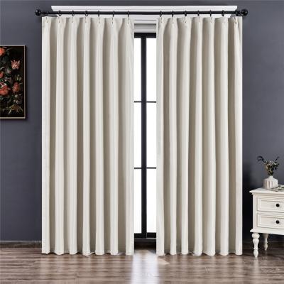 Cina White Full Shading Modern Fabric Shading Factory Solid Color Bedroom Curtain Set Curtain in vendita
