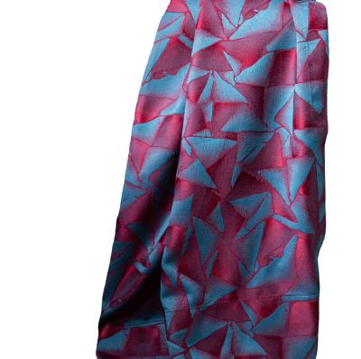 中国 European Light Luxury Modern Silk High-precision Irregular Triangle Jacquard Cloth Finished Curtain 販売のため