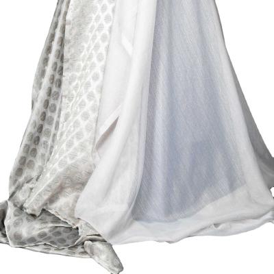 中国 Wholesale French Style Gold Silk Jacquard Window Fabric Luxury Villa Mansion Semi-Transparent Curtain 販売のため