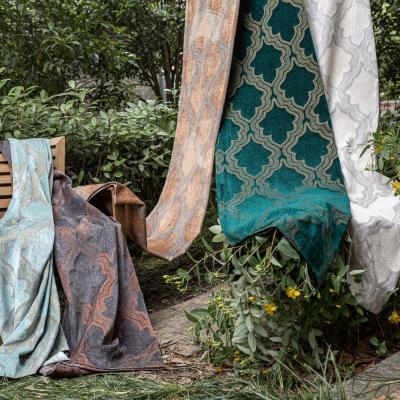 Cina European Palace Style Simple Jacquard Classic High Grade Finished Curtain Fabric Wholesale in vendita