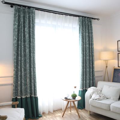 Cina Jacquard Embroidery Curtain Blackout Window Blinds Black Out Fabric Luxury Curtains European Living Room Curtain in vendita